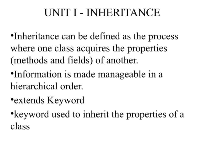 Oopj Ppt1 Inheritance Encapsulation Polymorphism Static Variables Pptx