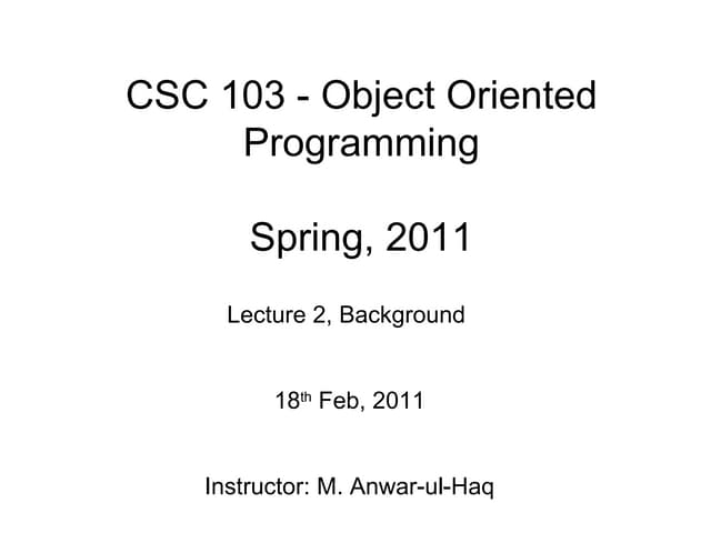 Oop Lec 2 Ppt 6617