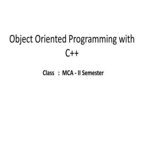 Object Oriented Programming Using C Plus Plus Ppt 5954