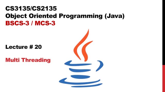 OOP Lecture 20-MultiThreading.pptx OOP Lecture 20-MultiThreading.pptx