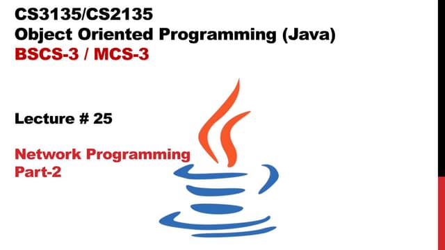 Oop Lecture 25 Network Programming Part2pptx