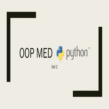 HT19 - DA361A - OOP med Python (2) | PDF