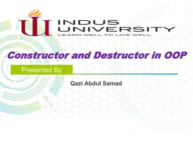 Constructor And Destructor In Oop Ppt