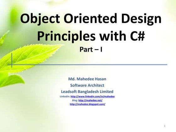Solid Principles Set Of Five Design Principles In Object Oriented