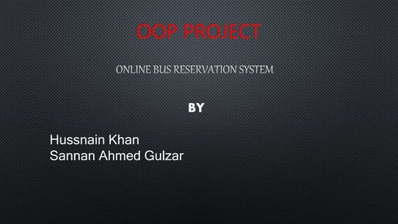 Presentation on online bus management | PPT