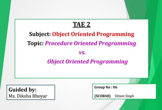 Compare Between Pop And Oop Ppt