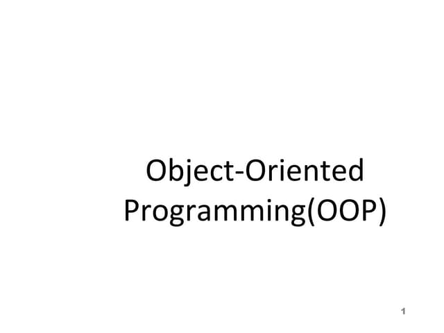Oopobject Oriented Programming Ppt 2857