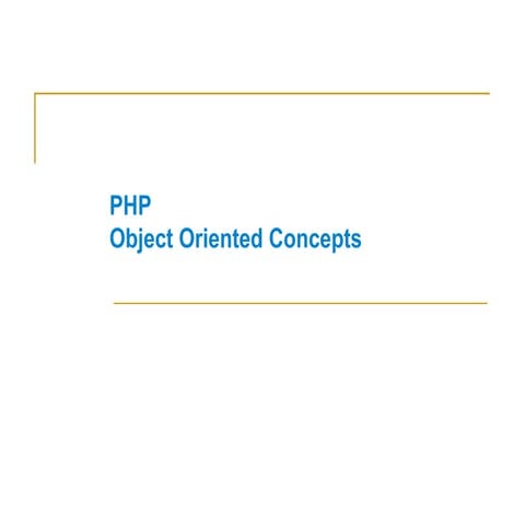 Oops In Php Ppt