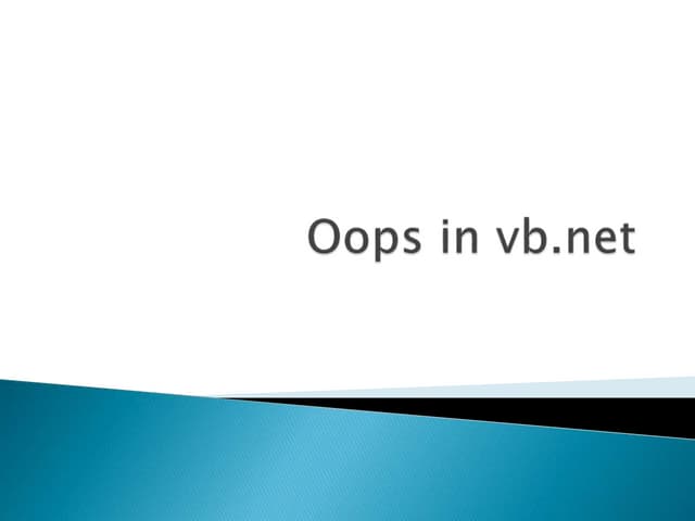 Oops in vb | PPTX | Programming Languages | Computing Oops in vb | PPTX | Programming Languages | Computing