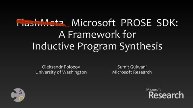Microsoft Prose Sdk A Framework For Inductive Program Synthesis Ppt