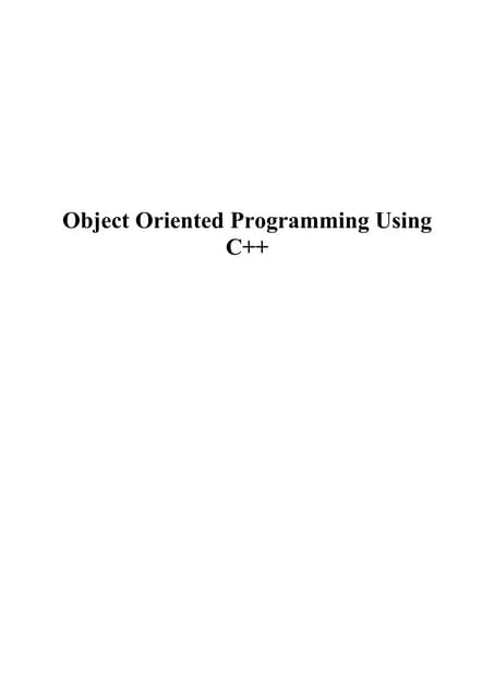 Ch 1 Introduction To Object Oriented Programming Pptx