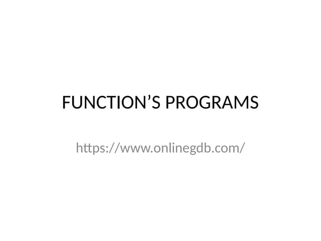 Oops Program For The Clarity Of Functions In C Ppt