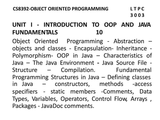 oop unit1.pptx oop unit1.pptx