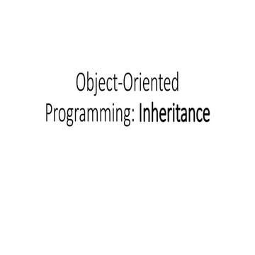 Object Oriented Programming New Syllabus Presentation Ppt