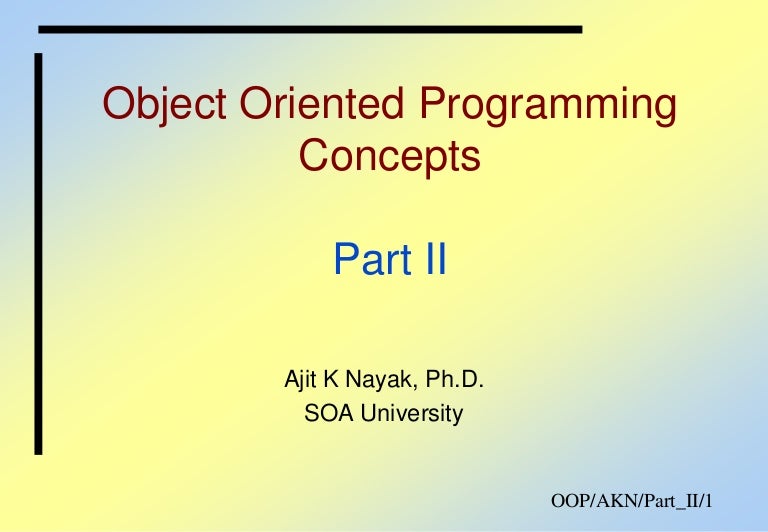Object Oriented Programming Using C Part Ii 7055