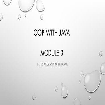 Object Oriented Programming with Java - MODULE 3 - BCS306A | PPTX