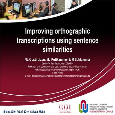 Improving orthographic transcriptions using sentence similarities | PDF | Digital Audio ...