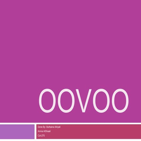 Oovoo | PPTX | Operating Systems | Computer Software and Applications