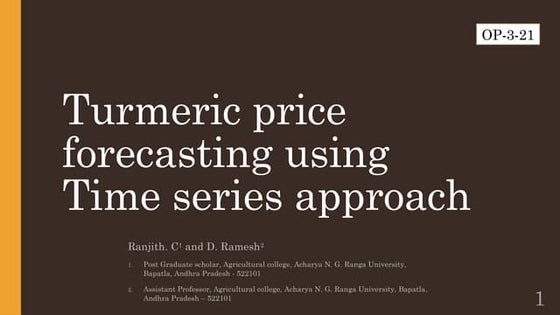 Black Pepper Price Forecasting Using Time Series Approach Pptx