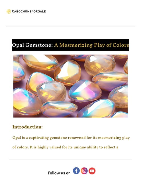 Opal Gemstone: Nature's Masterpiece | PPT