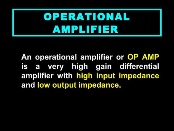 Op amp(operational amplifier) | PPTX