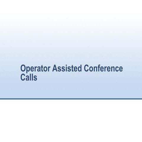 Operator Assisted Conference Calls | PDF | Business Expos & Conferences ...