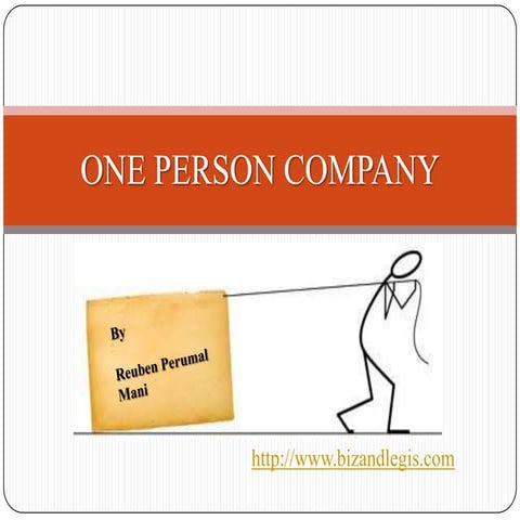 Opc one person company | PPTX