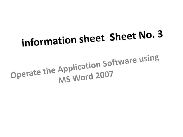 Beginners Microsoft Office Word 2007 Lesson 1 | PPTX