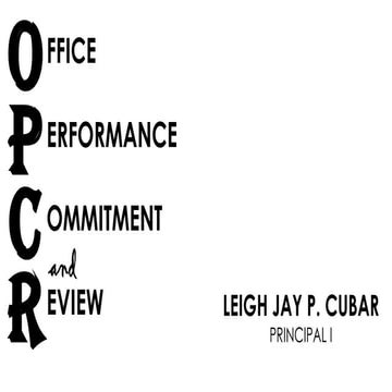 OPCR presentation in the department of education | PPTX