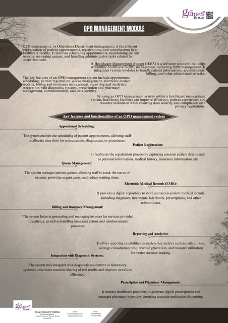 Grapes HMS | Grapes IDMR | Healthcare Management System | PDF