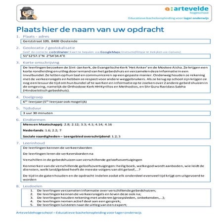Opdrachtfiche omgevingsboek-anne-sophie de pauw | PDF