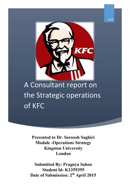 Operations strategies of KFC | PPT
