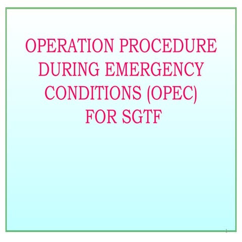 OPERATION PROCEDURE IN A CHEMICAL PLANTS | PPT