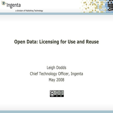 Open Data: Licensing for Use and Reuse | PPT