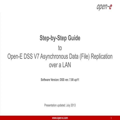 Open E Dss V7 Asynchronous Data Replication Over A Lan Ppt