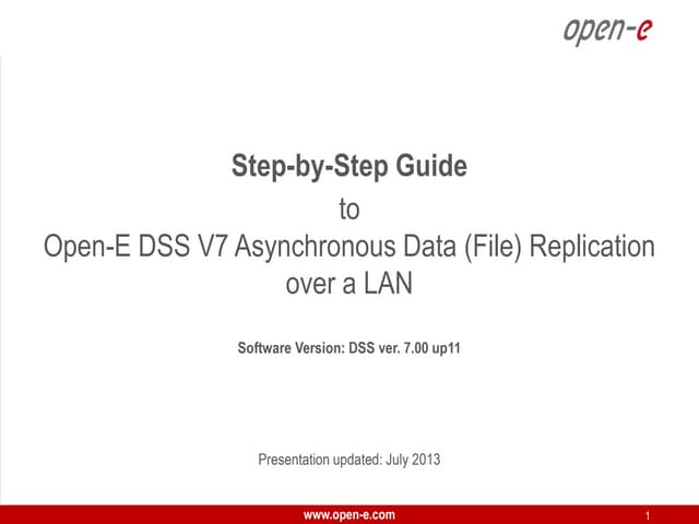 Open E Dss V7 Asynchronous Data Replication Over A Lan Ppt
