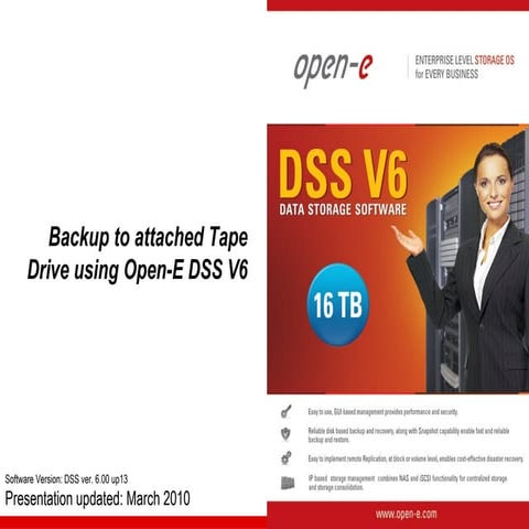 Open-E Backup to Attached Tape Drive | PPT