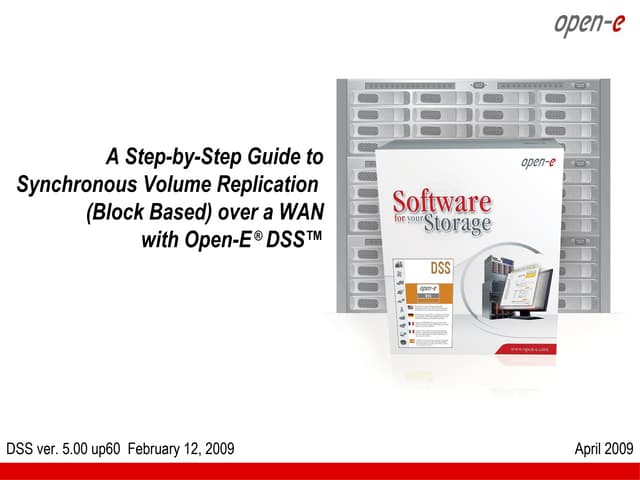 Open E Dss Synchronous Volume Replication Over A Wan Ppt