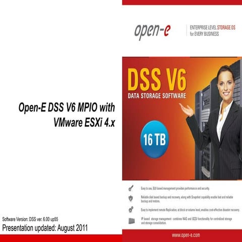 Open E Dss V6 Mpio With Esxi 4x Pdf Operating Systems Computer Software And Applications