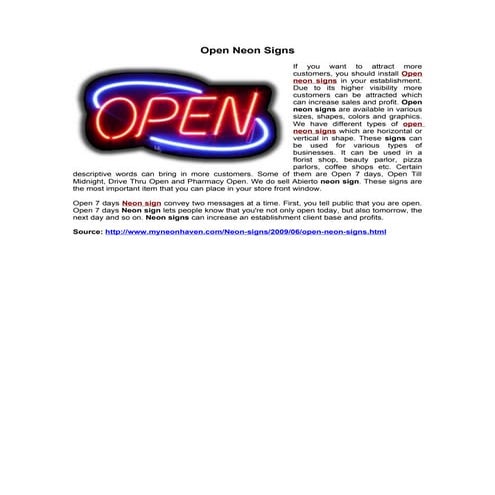 Open Neon Signs | DOC