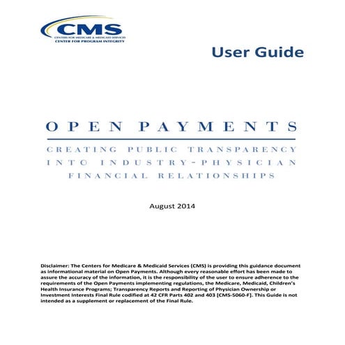 Open payments user guide [august-2014] | PDF