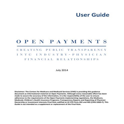 CMS | Open payments user guide | PDF
