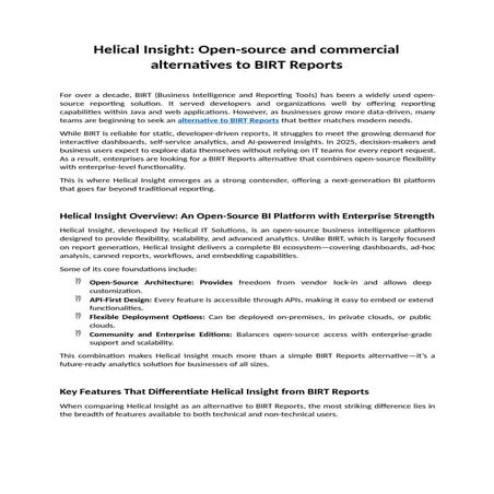 Open-source and commercial alternatives to BIRT Reports.pptx