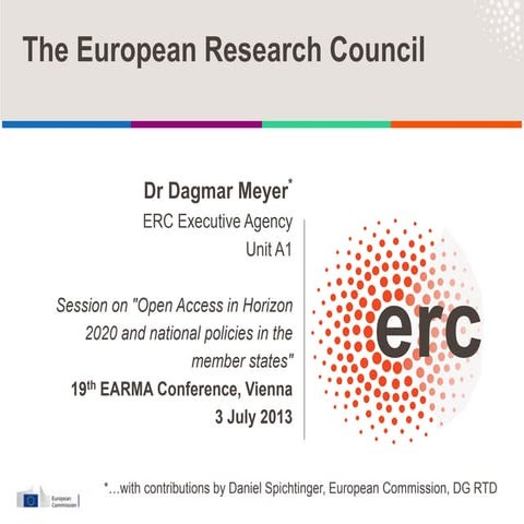 Open access and the ERC - EARMA Conference, 3 July 2013 | PPT