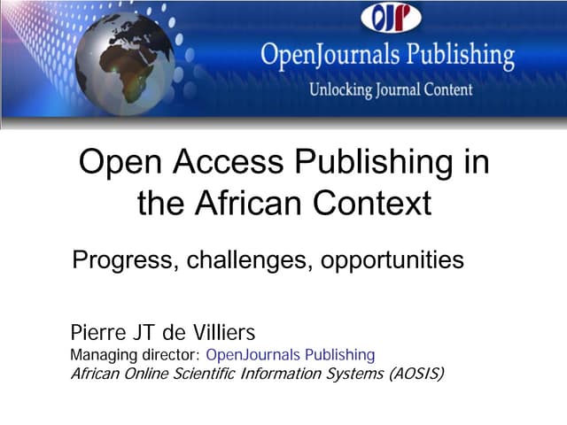 Open Access Publishing In Africa Oaspa | PPT Open Access Publishing In Africa Oaspa | PPT
