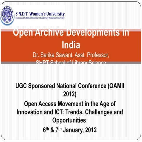 Open archive developments in india | PPT