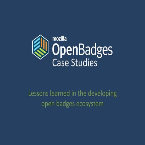 Open Badges: Lessons Learned in the Developing Ecosystem | PPT