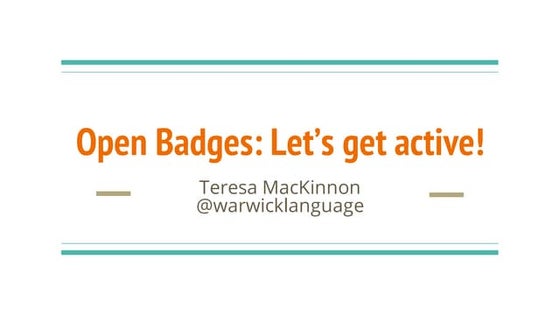 The weird world of open badges | PPT