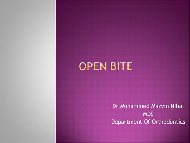 Anterior open bite aetiology and its management | PPTX