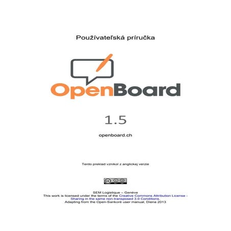 OpenBoard 1.5 - slovenská používateľská príručka | PDF